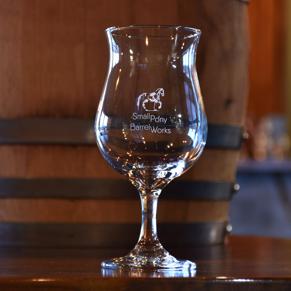 Large Pony Logo Glass – Small Pony Barrel Works